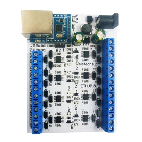1 To 8 Ethernet Network Rj45 To 8 Port Rs485 Hub Converter Board For Udp Tcp Modbus