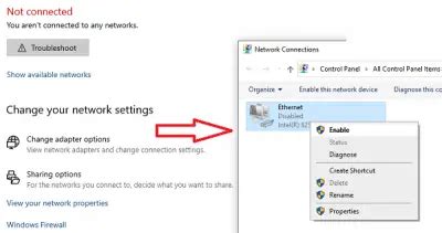 Ethernet Connection Not Working In Windows