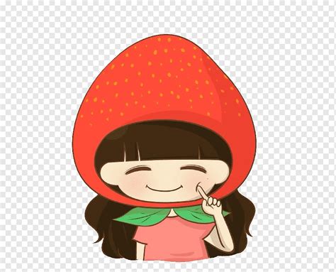만화 아바타 모 캐릭터 딸기 소녀 음식 모자 패션 소녀 Png Pngwing
