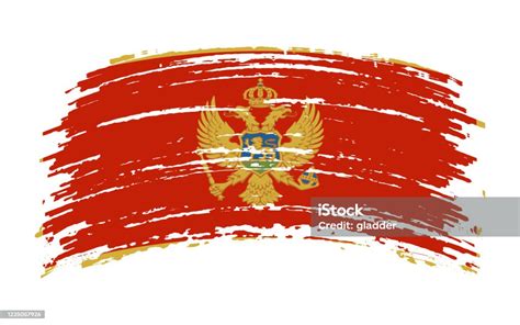 그런 지 브러쉬 스트로크 벡터에서 몬테네그로 찢어진 플래그 0명에 대한 스톡 벡터 아트 및 기타 이미지 0명 국가 관광명소