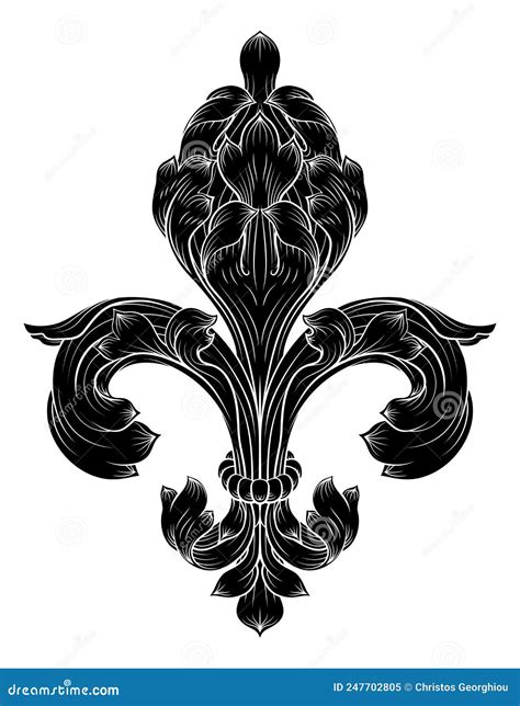 Fleur De Lis Lily Lys Flower Royal Heraldic Symbol Stock Vector