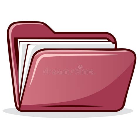 Pink File Folder Icon With Documents Illustration Organizing Paperwork