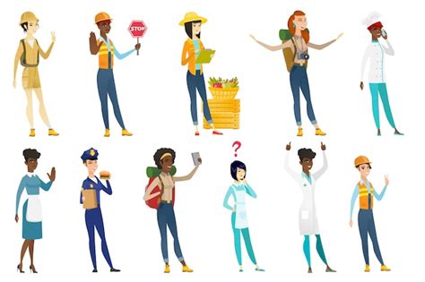 Premium Vector Professional Women Set