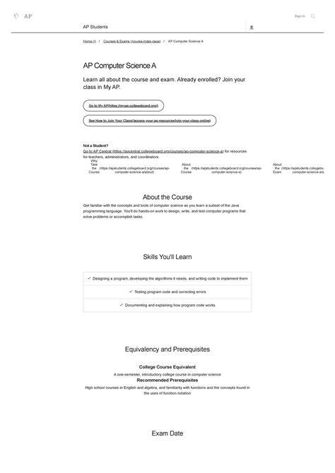 Ap Computer Science A Course Overview And Exam Details Studocu