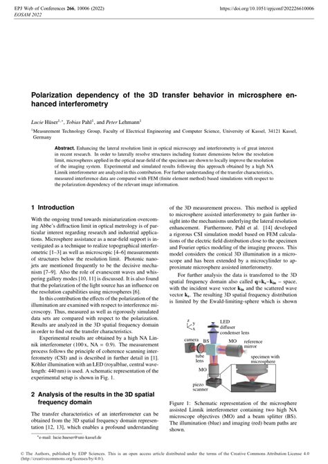Pdf Polarization Dependency Of The 3d Transfer Behavior In