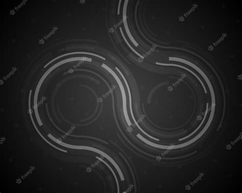 Premium Vector Black Curved Stripes Microcircuit Chip Cyberspace Digital Structure Background