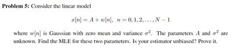 Solved Problem Consider The Linear Model Chegg