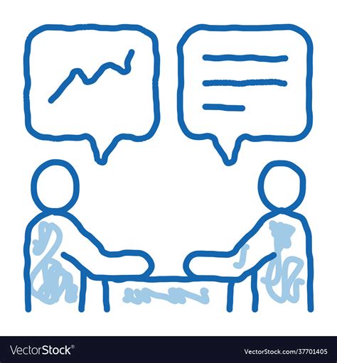 Human Discussing Doodle Icon Hand Drawn Royalty Free Vector