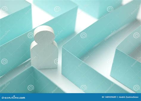Man`s Figure In A Maze Problem And Solution Stock Image Image Of Person Exit 148939689