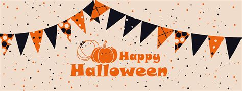 해피 할로윈 배너 박쥐 호박 등이 있는 배경 벡터 일러스트 레이 션 거미줄에 대한 스톡 벡터 아트 및 기타 이미지 거미줄 귀여운 기이함 Istock