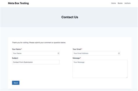 Meta Box Frontend Submission Creating A Contact Form Webtng