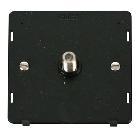Click Definity Black 1 Gang Non Isolated Satellite Socket Insert With Black Insert Ukes