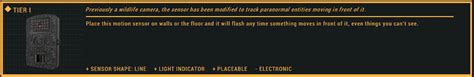 Phasmophobia Motion Sensor Function And Tiers