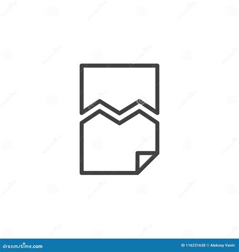 Corrupted File Document Outline Icon Stock Vector Illustration Of Linear Business 116231638