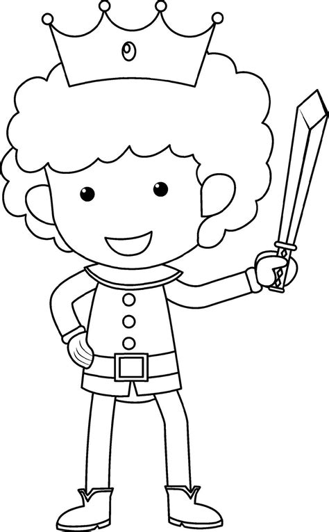 Prince Black And White Doodle Character 6891072 Vector Art At Vecteezy