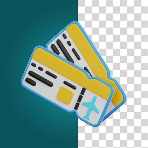 Premium Psd 3d Boarding Pass Illustration