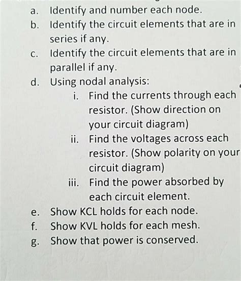 Solved Identify And Number Each Node Identify The Circuit Chegg Com