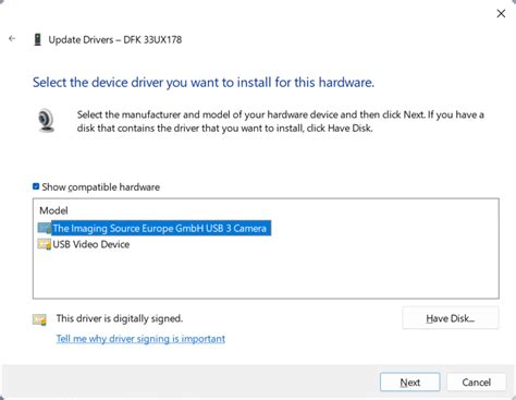 Despite Tis Usb Camera Driver Is Installed The Windows Standard Driver Is Still In Use The
