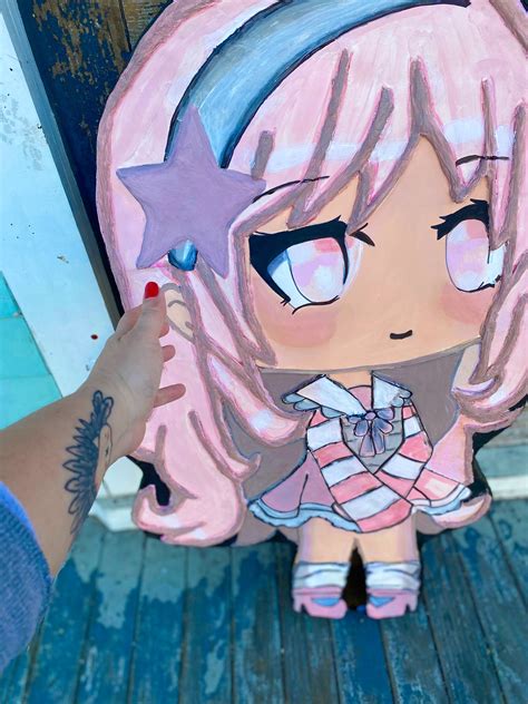 Gacha Pinata 3d Anime Gacha Club Girl Doll Pinata Pink Doll Chibi Art