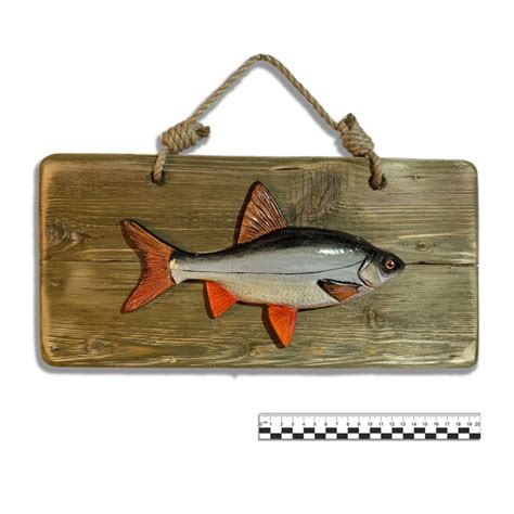 Украшение настенное интерьерное Керамическая настенная статуэтка плотвы