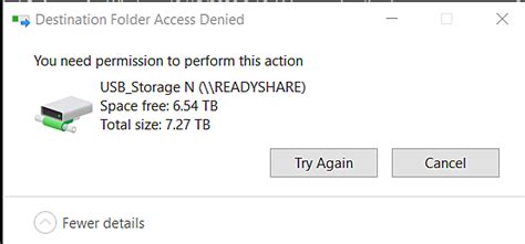 solved cannot copy file to networked hard drive networking