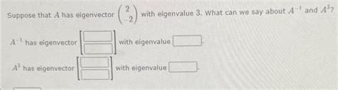 Solved Suppose That A Has Eigenvector 2−2 With Eigenvalue
