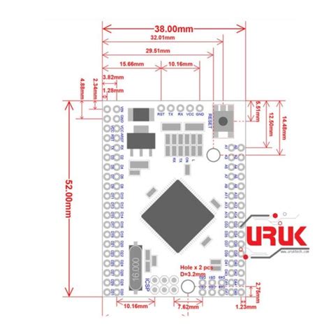 Mega Pro Development Board With Atmega2560 16au Chip Uruktech