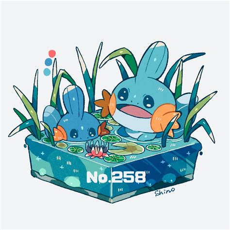 Shino Shinoru P Mudkip Nintendo Pokemon Commentary Request Afloat Artist Name Color