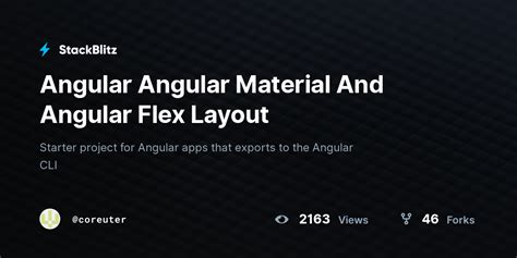 Angular Angular Material And Angular Flex Layout Stackblitz