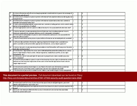 Iso 27002 2013 Controls Spreadsheet With Regard To Iso 27001 27002 Security Audit Questionnaire