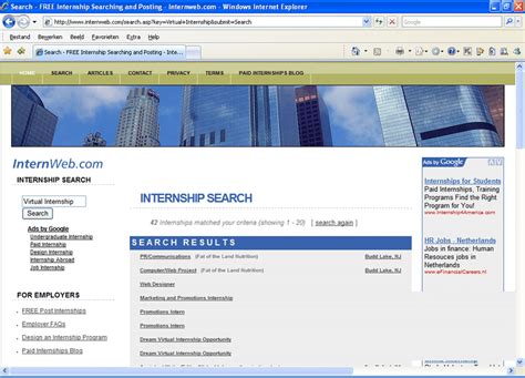 5 Offers Virtual Internship Search Functionality Download Scientific Diagram