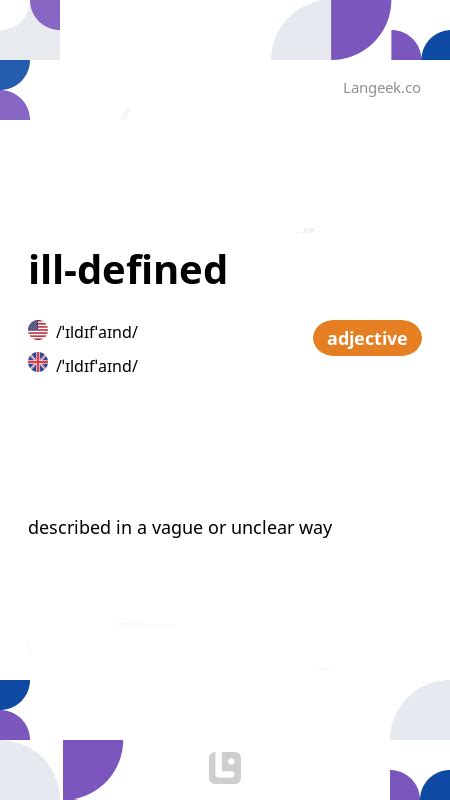 Definition And Meaning Of Ill Defined Picture Dictionary