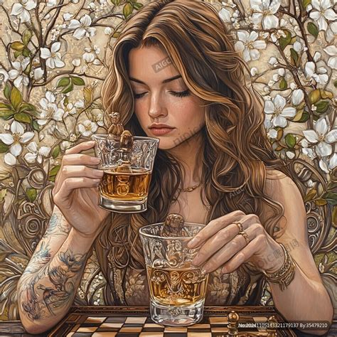 Ai创作图写实人物插画 超写实插画 写实装饰画 欧美人物装饰画 手绘喝饮料美女 数字油画插画设计 欧美画芯 欧美人物绘画 Cg绘画作品 写实唯美插画 高清仿真油画画芯 喝酒装饰画 写实人物绘画