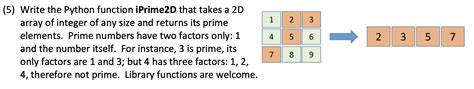 Solved Write The Python Function Iprime2d That Takes A 2d