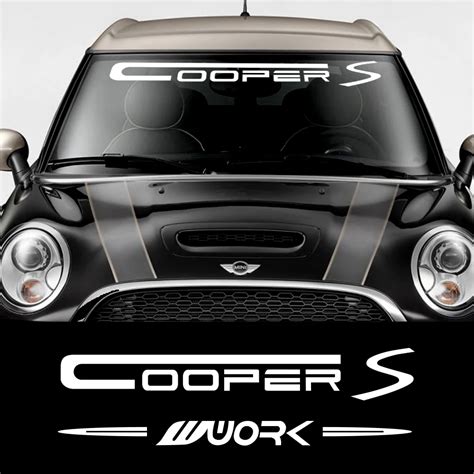 자동차 스타일링 앞유리 창문 비닐 흰색 스티커 데칼 미니 쿠퍼 S One Jcw F55 F56 R56 F60 R60 R50