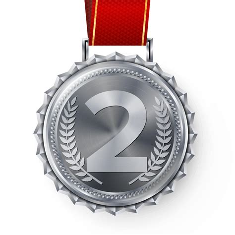 Silver Medal Vector Silver 2nd Place Badge Sport Game Silver