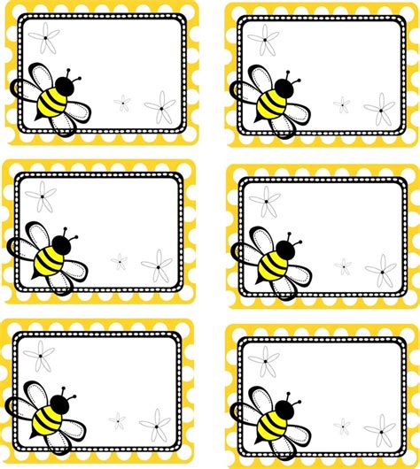 Free Printable Bee Name Tags Educational Printable Activities