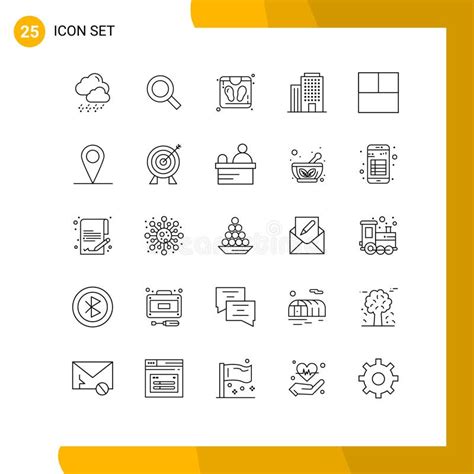 Pack Of 25 Creative Lines Of Interface Location Scale Layout House Stock Vector
