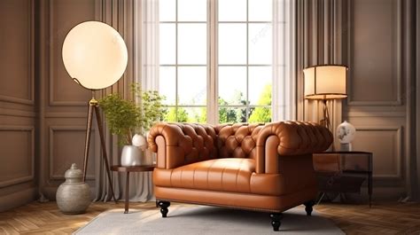 갈색 가죽 의자가 있는 시대를 초월한 빈티지 거실 인테리어의 3d 렌더링 고전적인 인테리어 방 벽 아늑한 집 배경 일러스트 및 사진 무료 다운로드 Pngtree