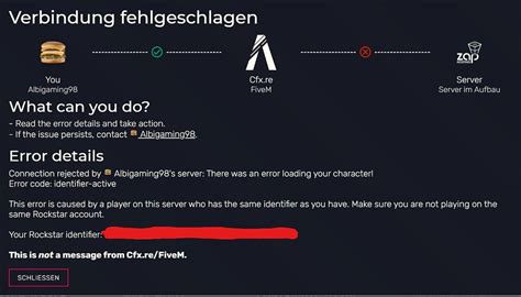 Connection Rejected Error Code Identifier Active Discussion Cfx