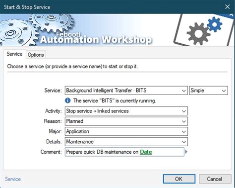 Start And Stop Service Automated Tasks