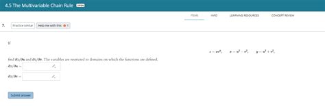 Solved The Multivariable Chain Rule OPEN ITEMS INFO Chegg