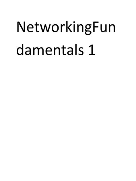 Networkingfundamentals 1 Pdf