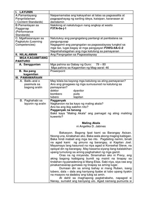 filipino 3 second quarter week 1 day 3 ang pangngalan sa pagsasalaysay