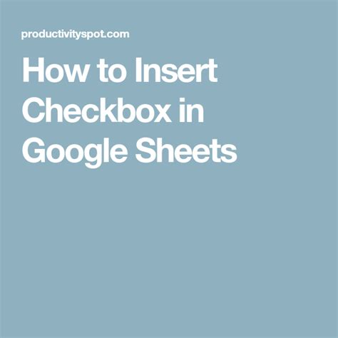 How To Insert Checkbox In Google Sheets Naamedia
