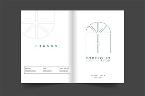 포트폴리오 표지 레이아웃 템플릿 및 내부 표지 디자인 프리미엄 벡터