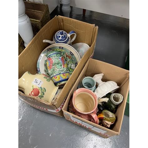 2 Boxes Collectable Pottery