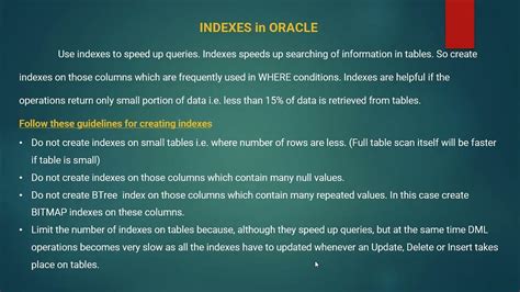 Indexes And Clusters In Oracle Sql Developer Youtube