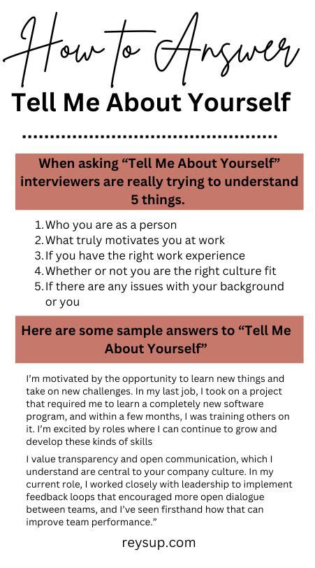 Answering The Interview Question Tell Me About Yourself Job