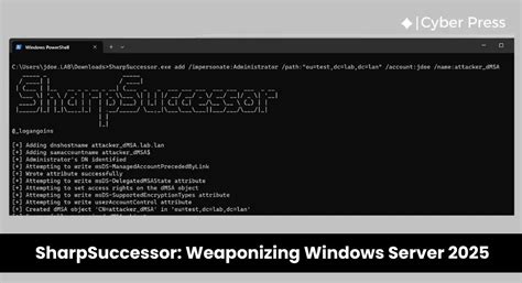 Sharpsuccessor Weaponizing Windows Server 2025 Badsuccessor Vulnerability